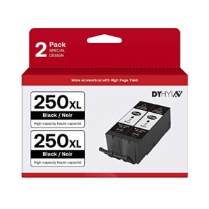 pgi-250 xl compatible ink cartridge replacement for canon 250 pgbk xl high yield use to pixma mx922, mg5420, mg5520, mg5522, mg6320, mg6620, mg7520, ip7220 printer (2 large pgbk)