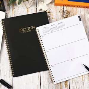 Planner 2023-2024 - Academic Planner 2023-2024 from Jul.2023 - Jun.2024, 2023-2024 Planner Weekly & Monthly with Tabs, 8" x 10", Flexible Cover, Thick Paper, Twin-Wire Binding, Perfect Daily Organizer - Black