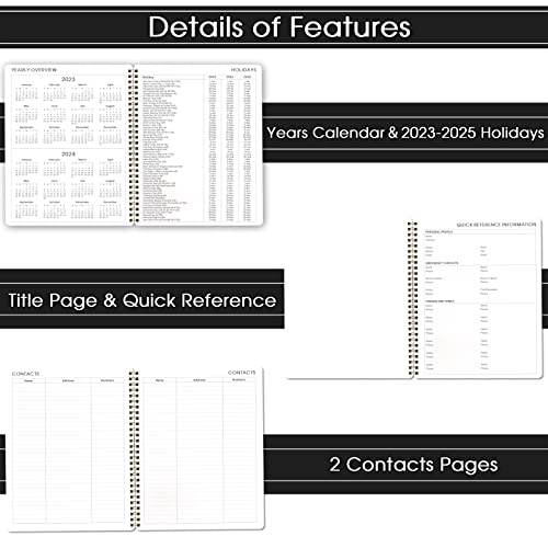 Planner 2023-2024 - Academic Planner 2023-2024 from Jul.2023 - Jun.2024, 2023-2024 Planner Weekly & Monthly with Tabs, 8" x 10", Flexible Cover, Thick Paper, Twin-Wire Binding, Perfect Daily Organizer - Black