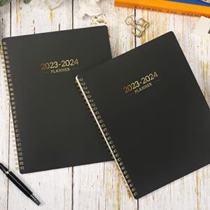 Planner 2023-2024 - Academic Planner 2023-2024 from Jul.2023 - Jun.2024, 2023-2024 Planner Weekly & Monthly with Tabs, 8" x 10", Flexible Cover, Thick Paper, Twin-Wire Binding, Perfect Daily Organizer - Black