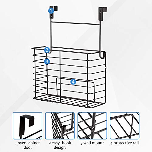 TreeLen 2PK- Kitchen Cabinet Organizer for Cutting Boards Over The Cabinet Organizer Wall Door Mount Foil Holders Rack for Kitchen Bathroom Pantry-Bronze …