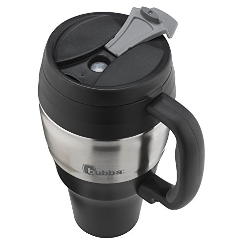 Bubba Brands Travel Mug with SnapSeal Spill-Proof Lid, Double-Wall Insulated Reusable Coffee Cup or Water Bottle with Bottle Opener, BPA-Free, Keeps Drinks Hot or Cold for Hours, 34oz Black