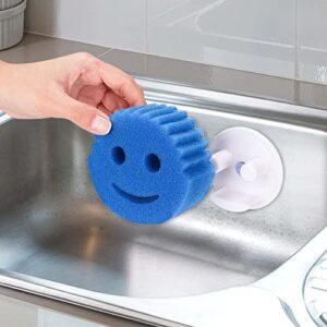 Sponge Holder, Smiley Face Sponge Holder with Suction Cup Mount, Kitchen/Bathroom Sink Sponge Storage, for Round Sponge, Dishwasher Safe