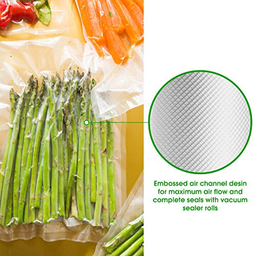 Vacuum-Sealer Rolls Food-Storage Bags for Food - 2 rolls 6"x10' and 2 rolls 8"x10' and 2 rolls 11"x10' Sous Vide cooking, Mircowave & Freezer Food Storage…