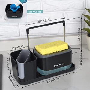 Bestseek Kitchen Soap Dispenser Set with Tray and Sponge Holder, Sink Caddy Organizer with Dishcloth Holder and Dish Brush Holder, for Kitchen Countertop Storage Organize - Practical Kitchen Gadgets