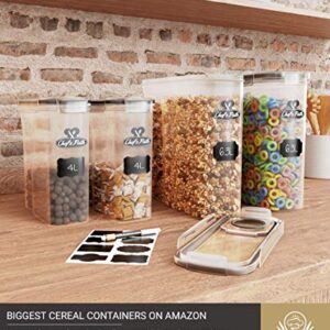 Extra Large Cereal Containers Storage (213oz) for Rice, Flour, Sugar, Cereal & Bulk Food Storage - Set of 2 BPA Free Tall Airtight Food Storage Containers for Kitchen & Pantry Organization