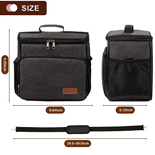 Insulated Lunch Box For Men Work Leakproof Lunch Bags For Adult With Shoulder Strap Reusable Freezable Lunchbox Women Cooler Tote Lunch Pail