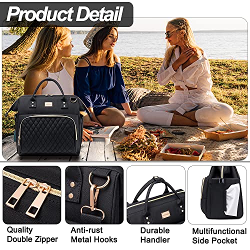 Weitars Lunch Bag for Women Cute Lunch Bag For Work,Insulated Lunch Box Lunch Purse Leakproof Wide-Open Lonchera Lunchbag Lunch Tote With Pockets And Adjustable Strap For Office School Picnic Beach