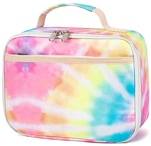 Kids Lunch Box Boys Girls Insulated Lunch Cooler Bag Reusable Lunch Tote Kit for School Travel (094 Tie Dye)