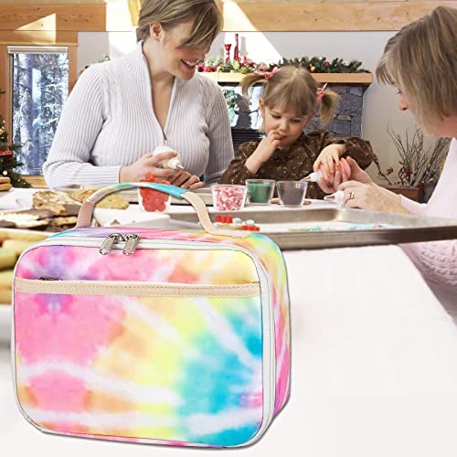 Kids Lunch Box Boys Girls Insulated Lunch Cooler Bag Reusable Lunch Tote Kit for School Travel (094 Tie Dye)