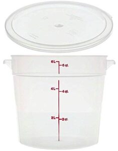 cambro rfs6pp190 camwear 6-quart round food storage container with lid