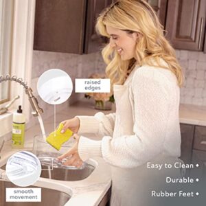 Lazy Susan Turntable - Clear Acrylic, Rotates 360 Degrees. Easily Organize Your Fridge, Cabinet or Counter. Great Carousel Storage for Food, Spices, Cosmetics. (2-Pack)