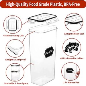 EWFEN Airtight Food Storage Containers for Kitchen Organization, 36 pcs Plastic Food Canisters with Lids, Labels & Marker for Pantry Organization and Storage, Cereal, Flour And Sugar