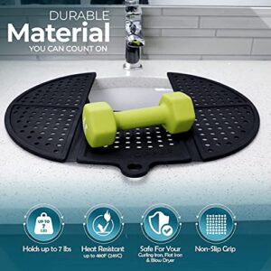 Sink Topper, Foldable Bathroom Sink Cover for Counter Space. Makeup Organizer Mat and Must Have Bathroom Gadget. Standard, Black.