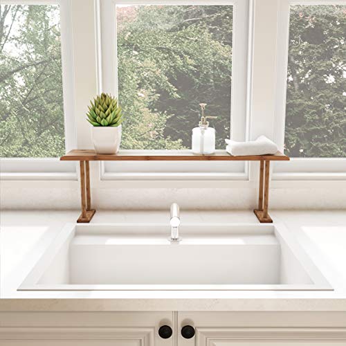 Lavish Home Bamboo Sink Shelf-Countertop Organizer for Kitchen, Bathroom, Bedroom, Office-Space Saving Storage for Soap, Sponges, Cleaners and More