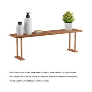 Lavish Home Bamboo Sink Shelf-Countertop Organizer for Kitchen, Bathroom, Bedroom, Office-Space Saving Storage for Soap, Sponges, Cleaners and More