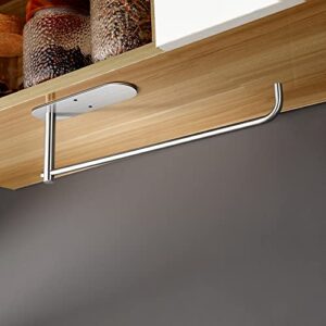 YIGII Paper Towel Holder Under Cabinet Mount - Self Adhesive Paper Towel Rack or Wall Mounted for Kitchen, 12 Inch Bar - Fit All Roll Sizes, Stainless Steel