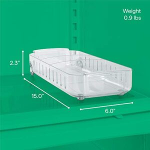 YouCopia RollOut Fridge Caddy, 6" Wide, Pack of 2, Clear