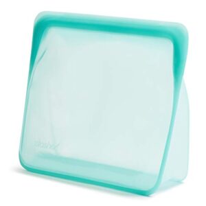 Stasher Silicone Reusable Storage Bag, Stand-Up Mega (Aqua) | Food Meal Prep Storage Container | Lunch, Travel, Makeup, Gym Bag | Freezer, Oven, Microwave, Dishwasher Safe, Leakproof