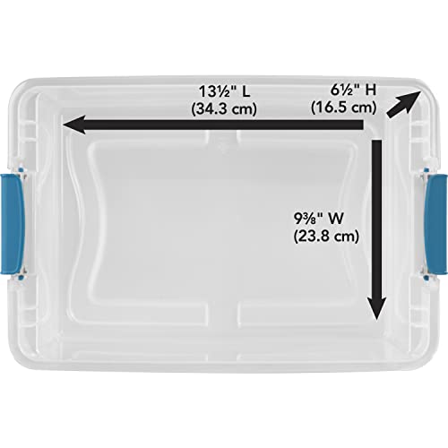 Sterilite 15 Qt./14 L Latching Box Clears, Quart, White, 12 Piece