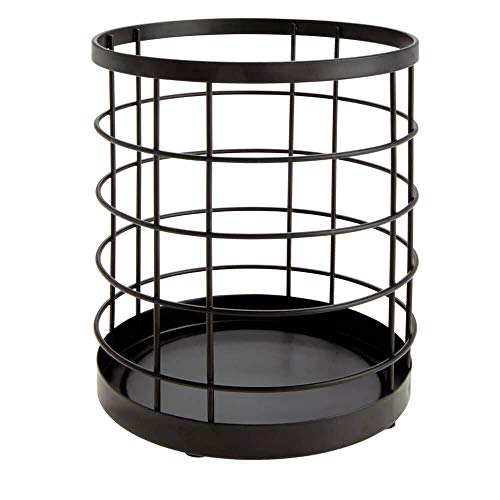 iDesign Wire Utensil Holder for Kitchen Counter, The Austin Collection - 6" x 6" x 7", Matte Black