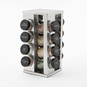 kamenstein heritage 16-jar revolving countertop spice rack organizer with free spice refills for 5 years