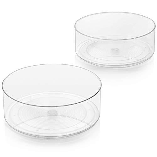 ClearSpace Plastic Lazy Susan Cabinet Organizer – Rotating Spice Rack Holder, Condiments Baking Turntable Carousel – Pantry Cabinet Organizer for Countertop, Shelf, Table, Vanity