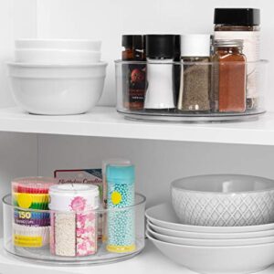 ClearSpace Plastic Lazy Susan Cabinet Organizer – Rotating Spice Rack Holder, Condiments Baking Turntable Carousel – Pantry Cabinet Organizer for Countertop, Shelf, Table, Vanity