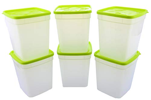 Arrow Home Products 1 Quart Freezer Food Storage Containers with Lids, 6 Pack - USA Made Reusable Freezer Containers for Food Storage - Prep, Store, Freeze - BPA Free, Dishwasher Safe, Durable