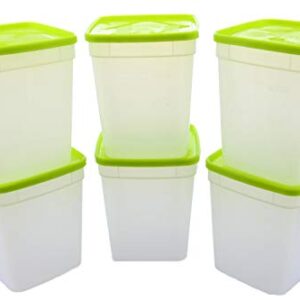 Arrow Home Products 1 Quart Freezer Food Storage Containers with Lids, 6 Pack - USA Made Reusable Freezer Containers for Food Storage - Prep, Store, Freeze - BPA Free, Dishwasher Safe, Durable