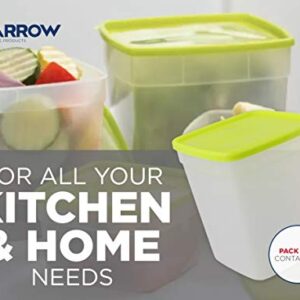 Arrow Home Products 1 Quart Freezer Food Storage Containers with Lids, 6 Pack - USA Made Reusable Freezer Containers for Food Storage - Prep, Store, Freeze - BPA Free, Dishwasher Safe, Durable