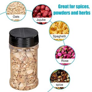 Spice Bottles, Dabacc 20Pcs 7oz Clear Plastic Container Jars with Lids Labels for Kitchen Storing Spice Powders Dry Goods Peanut Butter BPA free