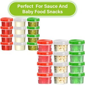 12-pack 2oz reusable small plastic containers with screw lids salad dressing container to go sauce condiment jello shot cups jars lunch box accessories baby food containers -mini-leakproof airtight