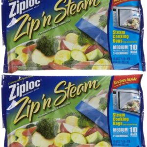 Ziploc Zip'N Steam Cooking Bags,10 Count (Pack of 2)