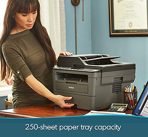 Brother MFC-L27 10DW Series Compact Wireless Monochrome Laser All-in-One Printer - Print Copy Scan Fax - Mobile Printing - Auto Duplex Printing - Print Up to 32 Pages/Min - ADF + HDMI Cable