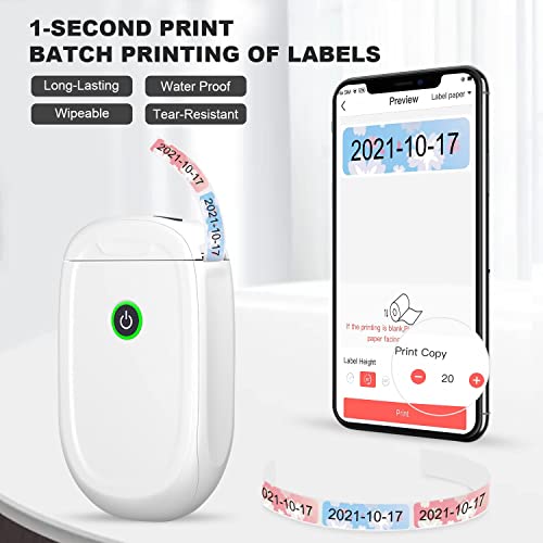 MARKLIFE P11 Label Makers, Portable Thermal Sticker Printer Machine with Tape, Inkless & Wireless, Labelmaker for The Home Edit and Office Organization, White