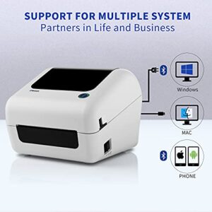 JADENS Bluetooth Thermal Label Printer - Shipping Label Printer for Shipping Packages&Postage, Wireless Printer for iPhone, Android&PC, Compatible with Amazon, Ebay, USPS, 4x6 Label Maker Machine