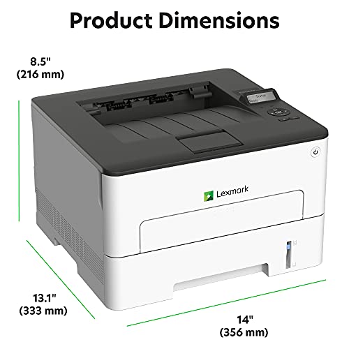 Lexmark B2236dw Monochrome Compact Laser Printer, Duplex Printing, Wireless Network capabilities (18M0100), White/ Gray, Small