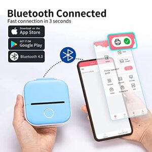 Mini Pocket Sticker Printer-Bluetooth Pocket Thermal Printer-Portable Smart Photo Printer for iPhone, Compatible with iOS&Android, T02 Receipt Mobile Sticker Printer for Journal, Notes, Memo, Photo