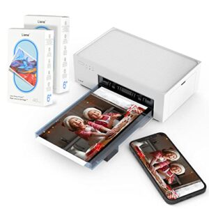 liene 4×6” photo printer bundle (100 pcs +3 ink cartridges), wi-fi picture printer, photo printer for iphone, android, smartphone, computer, dye-sublimation, portable photo printer for home use