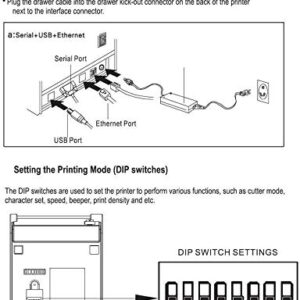 POS P-822D 3 1/8" Thermal Receipt USB, Ethernet, Serial 3-in-1 Printer, AUTO Cut, Supports ESC/POS Star Commands, Compatible with EPSON Star Micronics