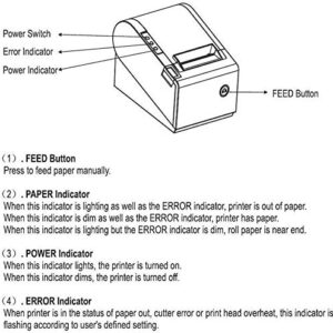 POS P-822D 3 1/8" Thermal Receipt USB, Ethernet, Serial 3-in-1 Printer, AUTO Cut, Supports ESC/POS Star Commands, Compatible with EPSON Star Micronics