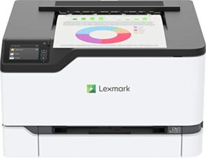 lexmark c3426dw color laser printer with interactive touch screen, full-spectrum security and print speed up to 26 ppm (40n9310),white,small