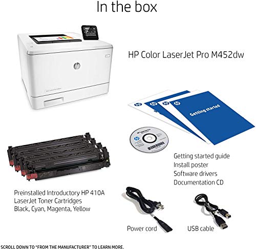 HP Laserjet Pro M452dw Wireless Color Printer, (CF394A)