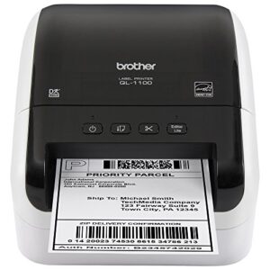 brother ql-1100 wide format, postage and barcode professional thermal label printer, black