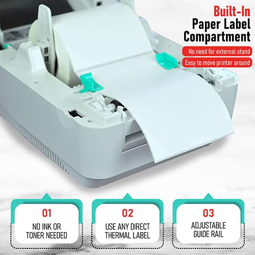 Arkscan 2054A Ethernet Network Shipping Label Printer for Windows Mac Chromebook Support Amazon Ebay Paypal Etsy Shopify ShipStation Stamps.com UPS USPS FedEx, Roll & Fanfold 4x6 Direct Thermal Label