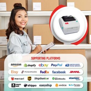 Arkscan 2054A Ethernet Network Shipping Label Printer for Windows Mac Chromebook Support Amazon Ebay Paypal Etsy Shopify ShipStation Stamps.com UPS USPS FedEx, Roll & Fanfold 4x6 Direct Thermal Label