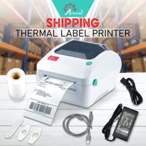 Arkscan 2054A Ethernet Network Shipping Label Printer for Windows Mac Chromebook Support Amazon Ebay Paypal Etsy Shopify ShipStation Stamps.com UPS USPS FedEx, Roll & Fanfold 4x6 Direct Thermal Label