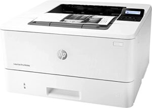 hp laserjet pro m404n black and white single-function wired laser printer, white – print only – 2-line lcd display, 40 ppm, 4800 x 600 dpi, ethernet, hi-speed usb, cbmoun printer_cable