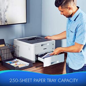 Brother HL-L3210CW USB & Wireless Digital Color Laser Printer for Home Business Office - Single-Function: Print Only - 600 x 2400 dpi, 250-Sheet Large Capacity, BROAGE Printer Cable